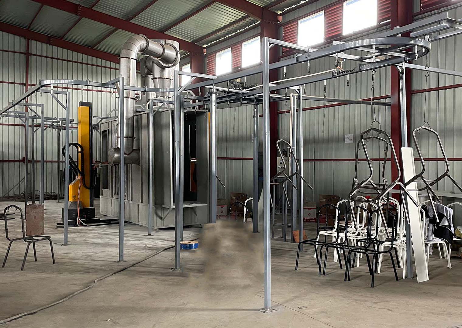 Semi-automatic Powder Coating Line for Chairs - Buy powder coating line ...